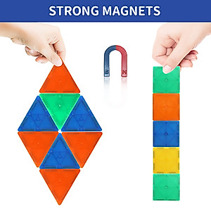 Rotemox 32 Pieces Glow in The Dark Magnetic Tiles Set for Kids 3+, 3D Educational Building Magnetic Blocks, Construction Magnets for Kids Birthday Gift