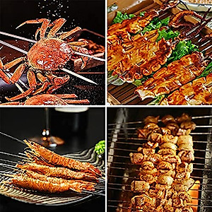 12pcs 10Inch Stainless Steel Skewers,Roast Goose Needle Barbecue,BBQ Skewer Sticks for BBQ Grilling Kebob Meat Chicken Vegetable Appetiser