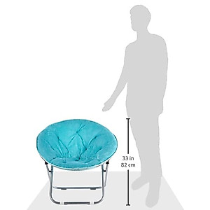 Urban Lifestyle Faux Fur Saucer Chair, Light Blue