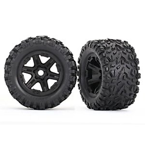 Traxxas 8672 Wheels with Talon Ext Tires, 3.8", Black