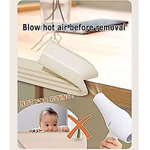 KOOLDOO Baby Proofing Edge Guards Padding, 12.5ft Extra Wide Edge Protectors with Adhesive 3M Tapes for Table, Desk(Beige)
