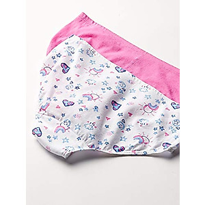 Hanes Ultimate Girls' Underwear, Pure Comfort Organic 100% Cotton Panties, Briefs, 8-Pack, Hipster-Print Solid Assorted, 12