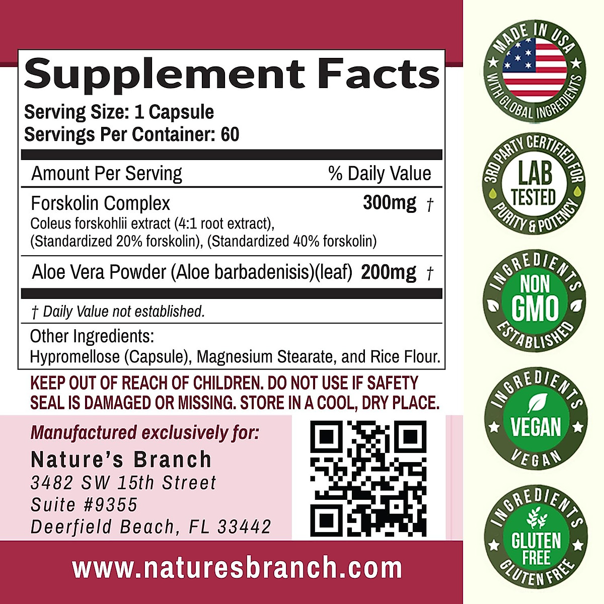 Premium 100% Ultra Pure Forskolin for Weight Loss Max Strength w/ 40% Standardized Coleus Forskohlii Root Extract Powder Belly Buster Supplement - Extreme Keto Advanced Boost Complex - 60 Diet Pills
