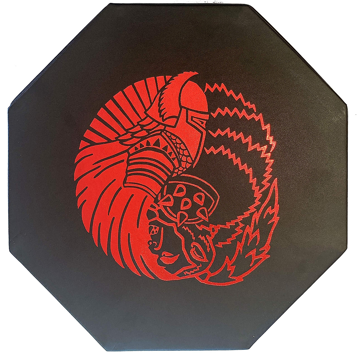 Fantasydice RED Orc Paladin Yin and Yang - Dice Tray - 8" Octagon with Lid and Dice Staging Area- Holds 5 Sets(7 Dice Set/Standard) for All Tabletop RPGs