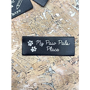 30 Black Custom Printed Satin Fabric Labels Sew On for Clothing, Crafts, Nursing Home Clothing, Children's Clothing, Knitting, Crocheting, Handmade Items