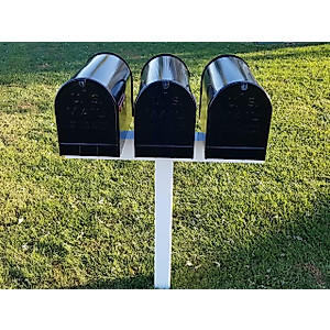 Handy Post for 3 XL Mailboxes, 42-in x 40-in, White, Vinyl Sleeve