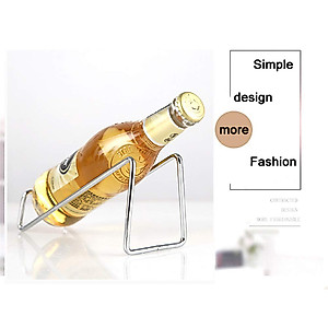 CdyBox Creative Metal Red Wine Rack Single Wine Bottle Holder Rack Display for Home Living Room Wine Rack (Silver)