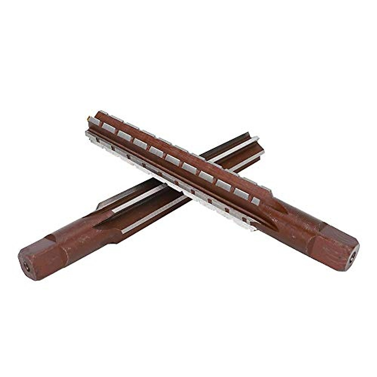 2Pcs High Carbon Steel Straight Shank Morse Taper Reamer Rough + Fine Hand Reamer Set Replacement(MT2#)