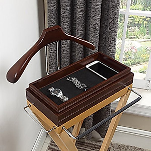 Proman Products Laguna Valet Stand, Two Stackable Trays, 17.75" W x 14" D x 47" H