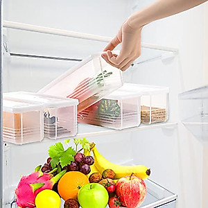 ZENFUN Set of 6 Pasta Storage Containers with Lid, Airtight Spaghetti Noodle Holder Rectangular Chopstick Storage Box Sealed Noodle Canisters for Refrigerator, Kitchen Pantry, 3 x 12 x 3 Inches