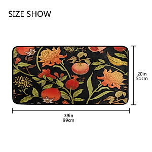 susiyo Kitchen Mat Exotic Flowers Birds Fruits Kitchen Rug Mat Anti-Fatigue Comfort Floor Mat Non Slip Oil Stain Resistant Easy to Clean Kitchen Rug Bath Rug Carpet for Indoor Outdoor Doormat