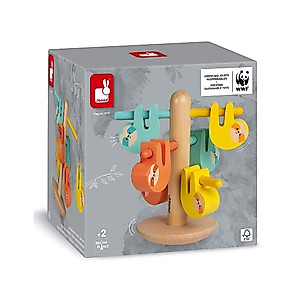 Janod World Wildlife Federation – Wooden Sloth Balancing Game - 7 Piece Set – Ages 2+ - J08607