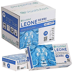 VASTMED 100PCs Dental Grade Examination Leone Nitrile Gloves 4.0G Finger Tips Texture Latex-Free Professional Grade Gloves