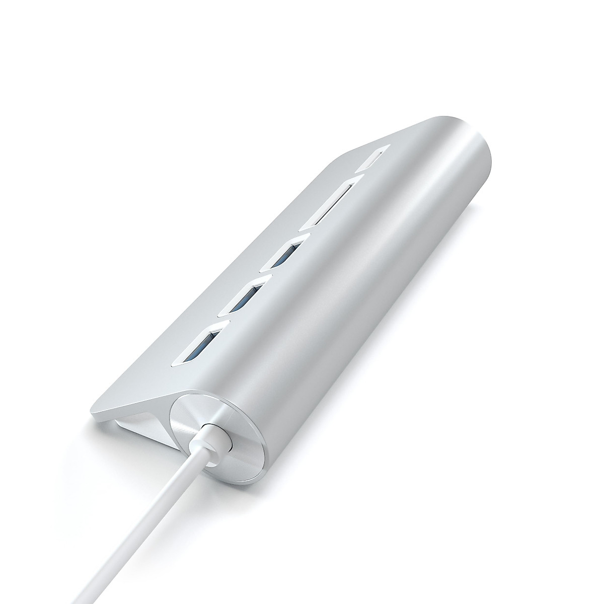 Satechi Aluminum USB 3.0 Hub & Card Reader - Compatible with MacBook Pro, MacBook, iMac, Surface Pro, Dell XPS and More (Silver)