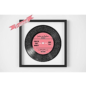 Personalized Record Print Personalized Vinyl Record Song Lyrics Frame Our Song Custom Song Lyrics Framed Print Anniversary Gift for Him
