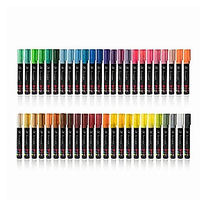 JumpOff Jo - 48 Pack of Liquid Chalk Markers – Reversible Chisel and Round Tip - Neon, Metallic, and White Included