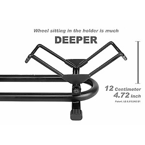 BikeHand Bicycle Floor Parking Rack Stand - for Mountain MTB & Road or Fat Bikes Indoor Outdoor Garage Storage - Max Tire Width 5" (2)