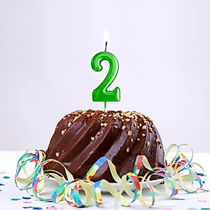 Green Birthday Candles 2 Candle 2nd Two Years Cake Bady Roman Numberal Cool Number Candle No 20 21 22 23 25 24 26 28 27 29