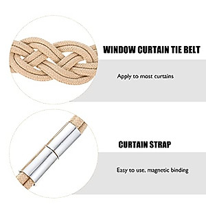 Garneck 2pcs Curtain Buckle Magnetic Curtain Holdbacks Window Blackout Clasp Chinese Knot Curtain Tie Magnetic Buckle Curtain Rope Magnetic Curtain Clip Office Cotton Rope Bohemian Hanger
