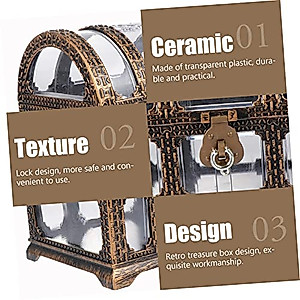 TOYANDONA 1pc Pirate Transparent Treasure Chest Pirate Toys Plastic Storage Box Mini Treasure Chest Pirate Treasure Box Pirate Candy Box Mini Pirate Treasure Chests Gold Coin Storage Case