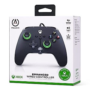 PowerA Enhanced Wired Controller for Xbox Series X|S - Green Hint, Officially Licensed for Xbox