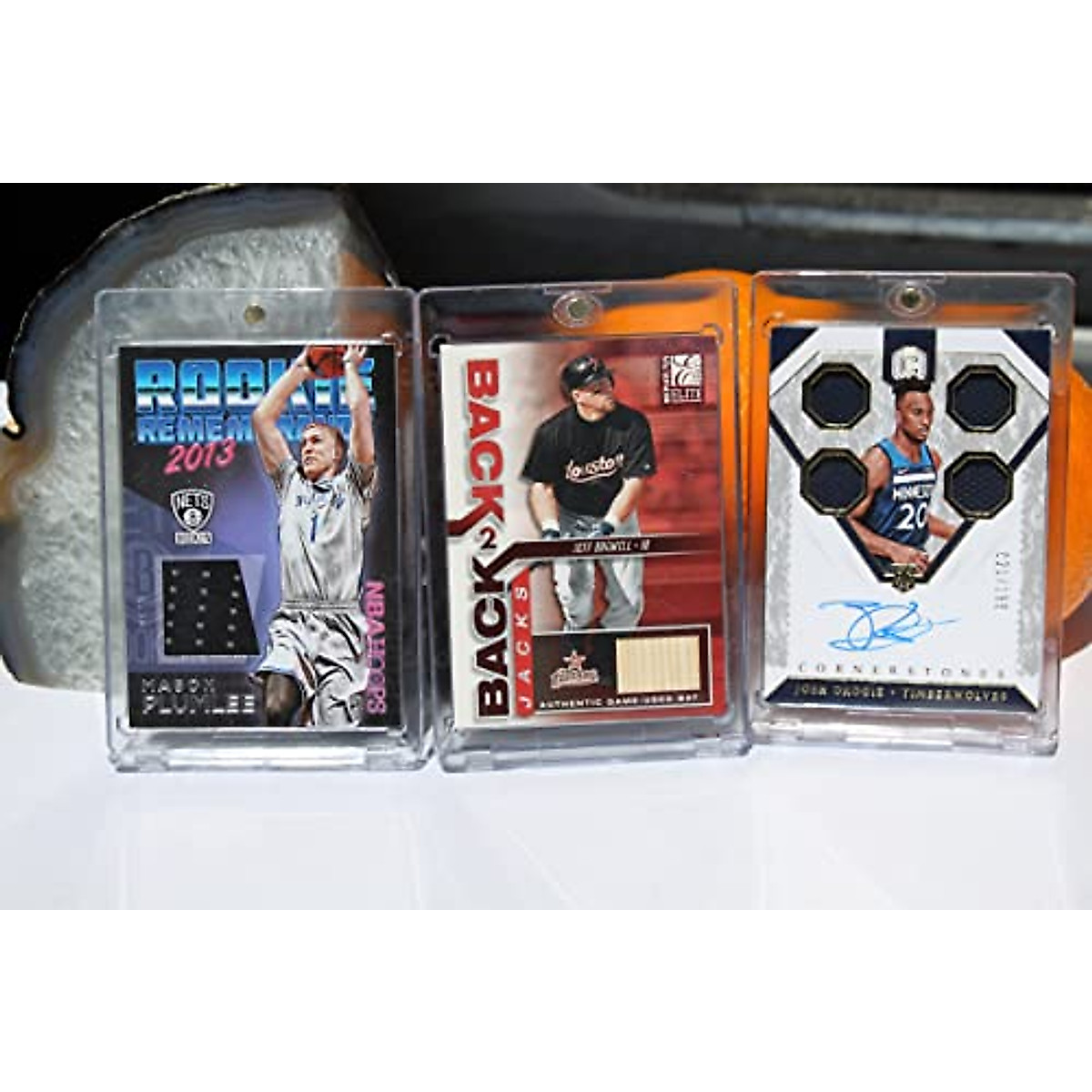 UVBLOC One Touch Card Holder 180pt (5 Pack) Magnetic Baseball Jersey Patch Protectors Sleeves Cases for Trading Sports Cards