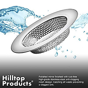 2 Pack - 4.5" Top / 3" Basket - Kitchen Sink Drain Strainer Large Basket Food Catcher. Stainless Steel