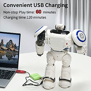 AIROBOTS Robots Toy for Kids, Robot Toys for Toddlers,Smart Programmable Interactive RC Robot, Present for 4 5 6 7 8 9 Years Old Kids Boys and Girls,Blue