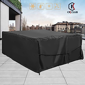 Patio Furniture Sectional Set Covers Large Waterproof Outdoor Furniture Set Covers Loveseat Set Covers Rectangle Heavy Duty 78"L x 48"W x 28"H Black