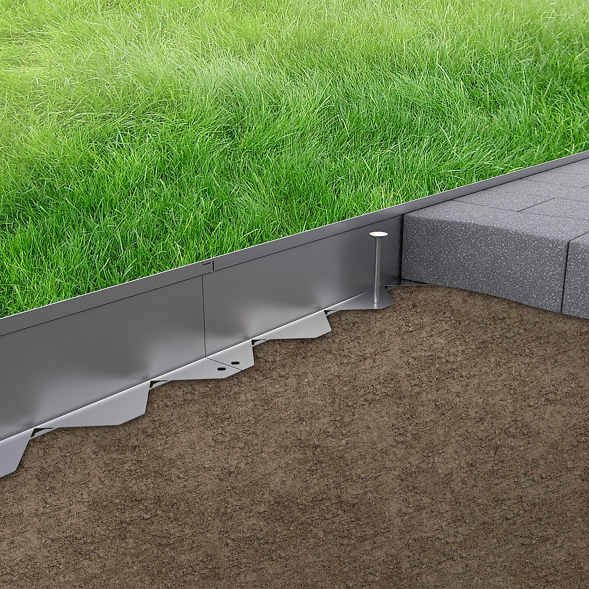 Vodaland - 2 inch Stainless Steel Garden Edging Complete Set with Included Installation Nails. (3)