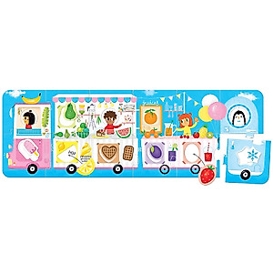 Banana Panda Make-a-Match Food Truck Puzzle with Matching Activity - Large 23-Piece Panoramic Floor Puzzle Over 3 Feet Wide - Pieces Include Basic Shapes to Match, for Kids Ages 2 Years and up
