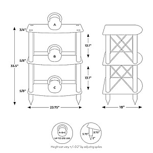 Pangea Audio Vulcan TT LP Record Player Turntable Stand Rack with Vinyl Storage Espresso