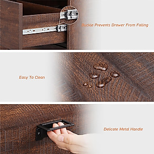 WAMPAT Kids Dresser for Bedroom, Baby Dresser with 4 Drawers Storage Organizer for Toddler Child with Wood Top Metal Frame for Living Room, Nursery, Closet, Apartment,Rustic Brown