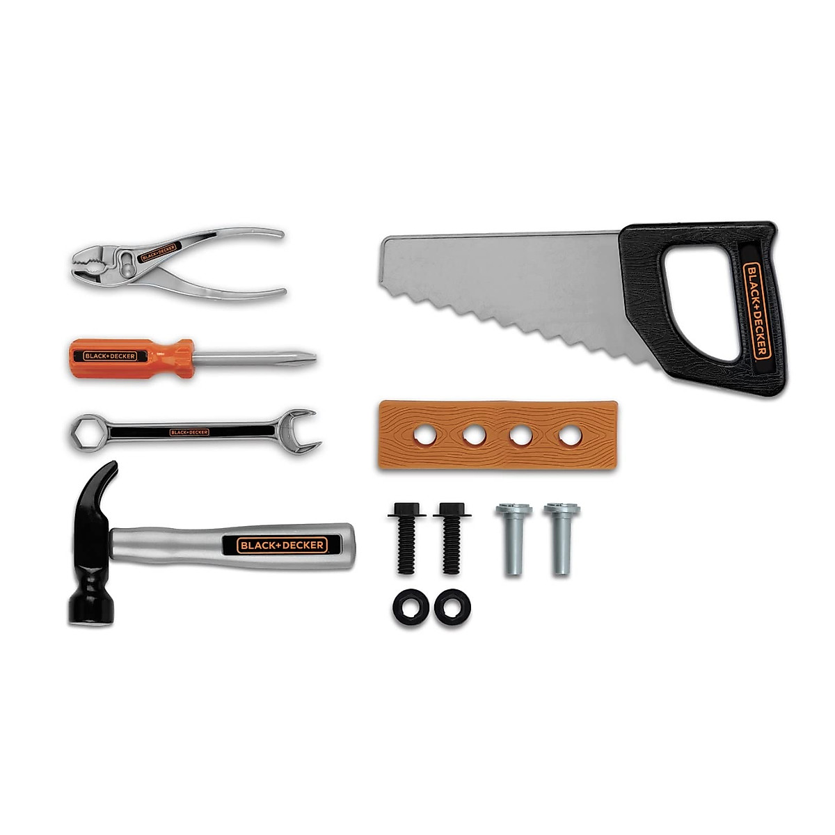 Black + Decker Junior Tool Bag 13 Piece Set - Includes Hammer, Hand Saw, Screw Driver & More!