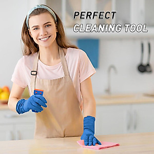 DIYSELF 2 Pack Plastic Razor Blade Scraper, Extra 100Pcs Plastic Razor Blades Refills, Plastic Scraper Tool, Razor Scraper Tool, Blade Scraper Tool for Removing Vinyl, Decals, Stickers, Labels, Glue