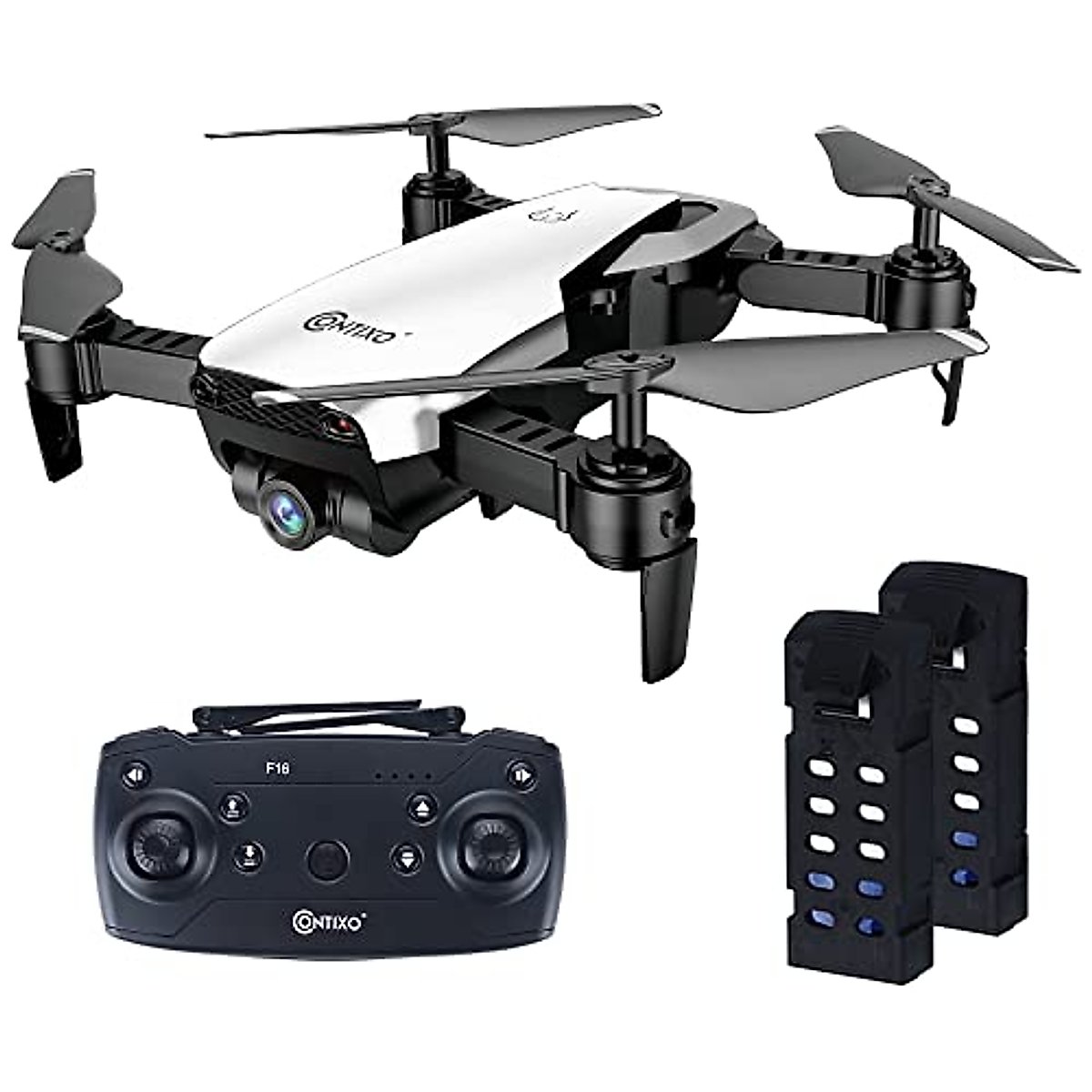 Contixo F16 FPV Drone with Camera for Kids - 2.4G RC Quadcopter Drones for Kids and Beginners with 6-Axis Gyro, 1080P HD Camera, Follow Me Mode, Gesture Control, Headless Mode, WiFi, 2 Batteries