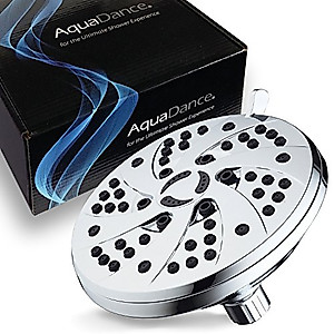 High Pressure 6-inch / 6-Setting Premium Rain Shower Head by AquaDance for the Ultimate Shower Spa Experience! Officially Independently Tested to Meet Strict US Quality & Performance Standards!