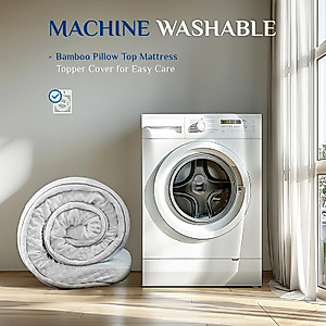 Dual Layer 3 Inch Memory Foam Mattress Topper Queen Size, 2 Inch Cooling Gel Memory Foam Plus 1 Inch Down Alternative PillowTop Mattress Pad Cover with 8-21 Inch Deep Pocket