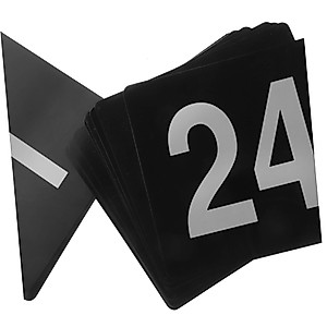 CHILDWEET PVC Table Numbers 25pcs Black and Plate Party Number Sign Number Card 1-25 Double Sided Table Number Wedding Table Cards Table Cards 1-25 Table Number Signs Pvc Seat Banquet Heavy