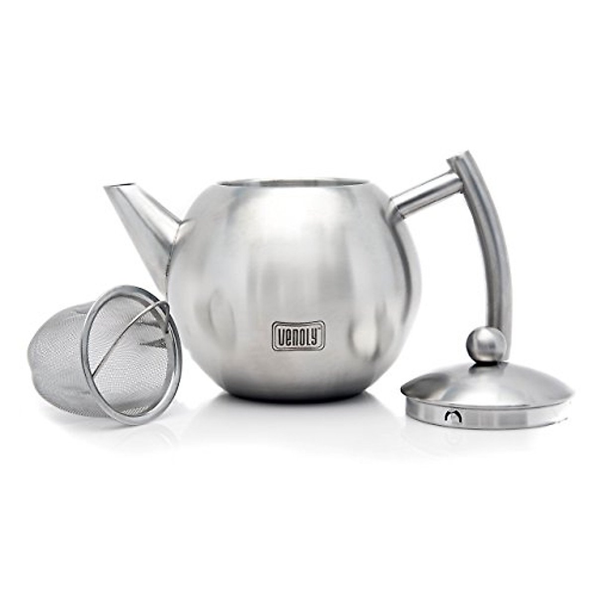 Venoly Stainless Steel Tea Pot With Removable Infuser For Loose Leaf and Tea Bags, Dishwasher Safe and Heat Resistant, 1 Liter