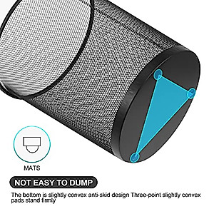 NUOBESTY Black Waste Basket 1pc Mesh Wastebasket Iron Wire Garbage Trash CanWaste Paper Trash Can, Waste Basket, Paper Basket, for Office Home Bedroom Office Toilet Kitchen Round Mesh Waste Bin