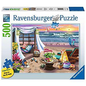 Ravensburger Cabana Retreat Puzzle - 500 Piece Large Format Jigsaw | Unique Softclick Technology | Sturdy & Glare Free | Created by Renowned Artist Nancy Wernersbach