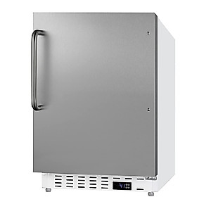 Summit Appliance ALR46WSSTB 20" Wide Built-In All-Refrigerator, ADA Compliant, 3.53 cu.ft Capacity, Adjustable Thermostat, Removable Door Racks, Automatic Defrost, Temperature & Open Door Alarms