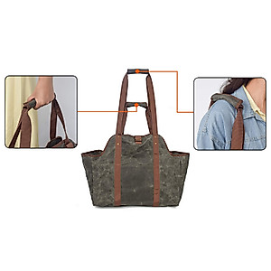 Waterproof Wood Carrier Storage Bag Durable Firewood Large Tote Bag for Garden Backyard Pit Outdoor