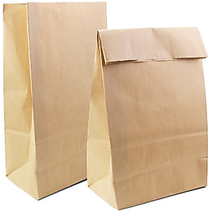 BadenBach 50 Pack 12 Lb Brown Kraft Paper Bags,7" x 4.3" x 12.5",Large Heavy Duty Paper Grocery Bags Paper Lunch Bags Bread Sandwich Gift Wrapping Bag for Bakery Shopping Party Crafts Projects