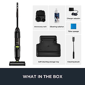 EUREKA NEW400 Cordless Wet Dry Vacuum All-in-One Mop, Hard Floor Cleaner with Self System, Effectively Multi-Surfaces, Perfect for Cleaning Sticky Messes, (Black), 8 lbs