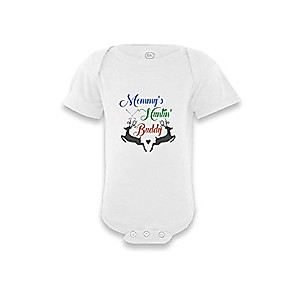 Custom Personalized Baby Bodysuit Mommy's Hunting Buddy Hunter Funny Cotton Boy & Girl Baby Clothes A White Design Only 6 Months