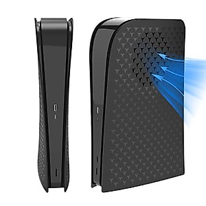 PS5 Console Face Plates,PlayStation 5 Accessories with Fan Vents Faceplate，with Dust Filter for Cooling Vents,Shockproof ABS Shell Cover Case - Digital Edition