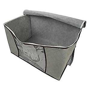 2 Pack Foldable Large Storage Bags 28 x 20 x 12 (L x W x H) inch for Comforter Quilt Blanket Clothes with Clear Window & Handles - Easy to Fit King Size Comforter Set - Closet Under Bed Organizer