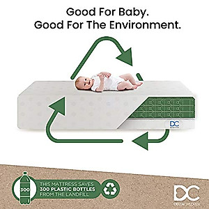Delta Children Twinkle Stars Dual Sided - 6" Premium Sustainably Sourced Fiber Core Crib and Toddler Mattress - Waterproof - GREENGUARD Gold Certified - 7 Year Warranty - Made in USA